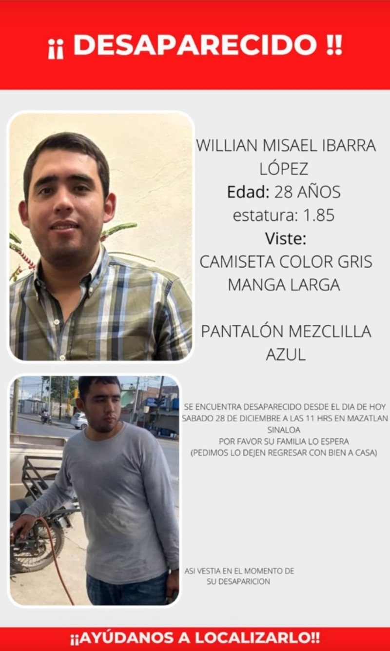 Uno más, William Ibarra repartía agua cuando desapareció este sábado en Mazatlán | Los Noticieristas