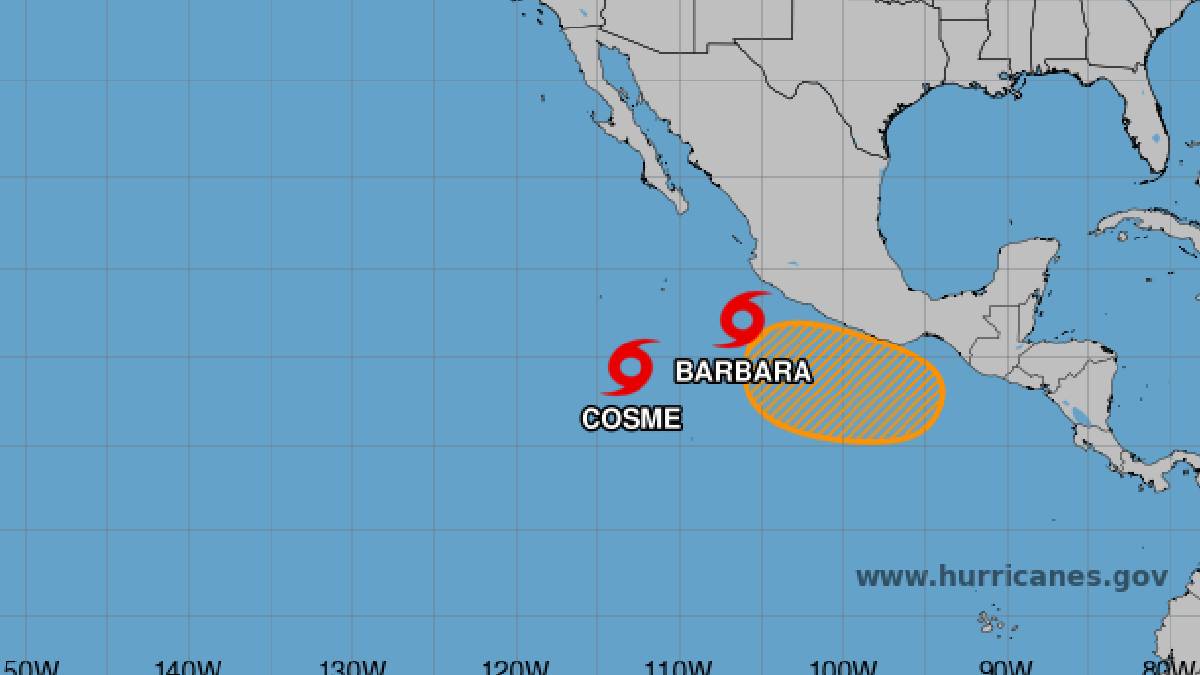 ¡Son dos! La tormenta tropical Cosme se une a Bárbara en el Pacífico y mantienen en alerta a ...