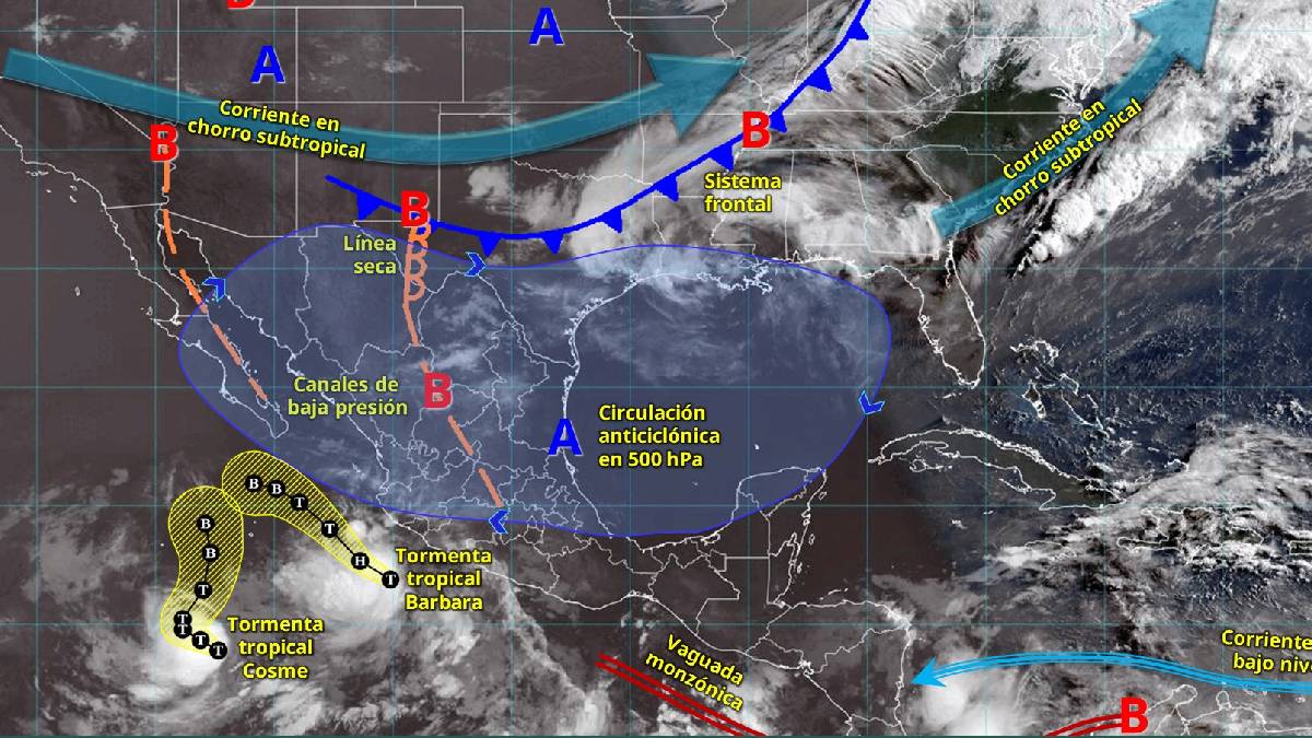 ¡Son dos! La tormenta tropical Cosme se une a Bárbara en el Pacífico y mantienen en alerta a ...