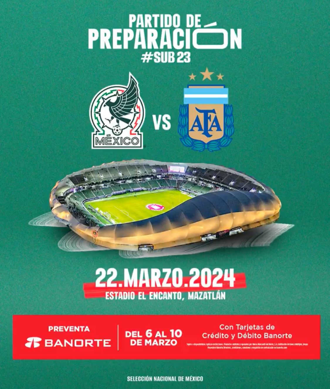 Inicia preventa de boletos para el juego entre México sub-23 y Argentina en Mazatlán | Los ...